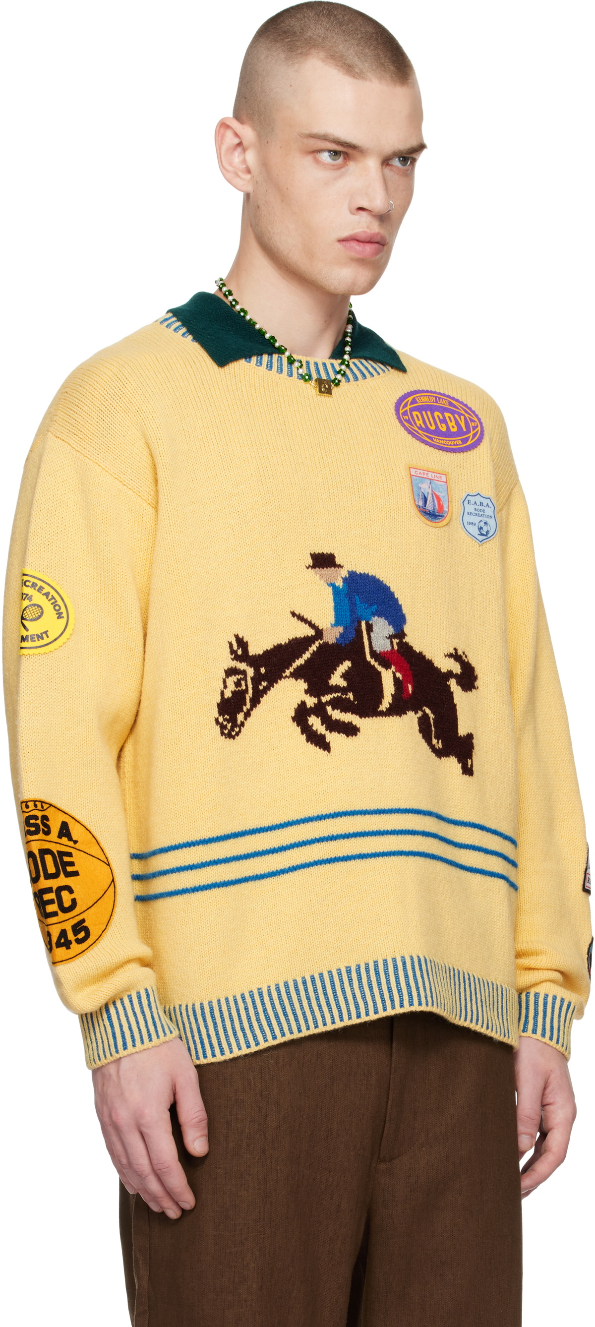 Bode Yellow Jockey Sweater Bode