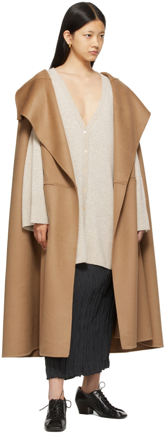 Totême Tan Wool Signature Cape Coat Toteme