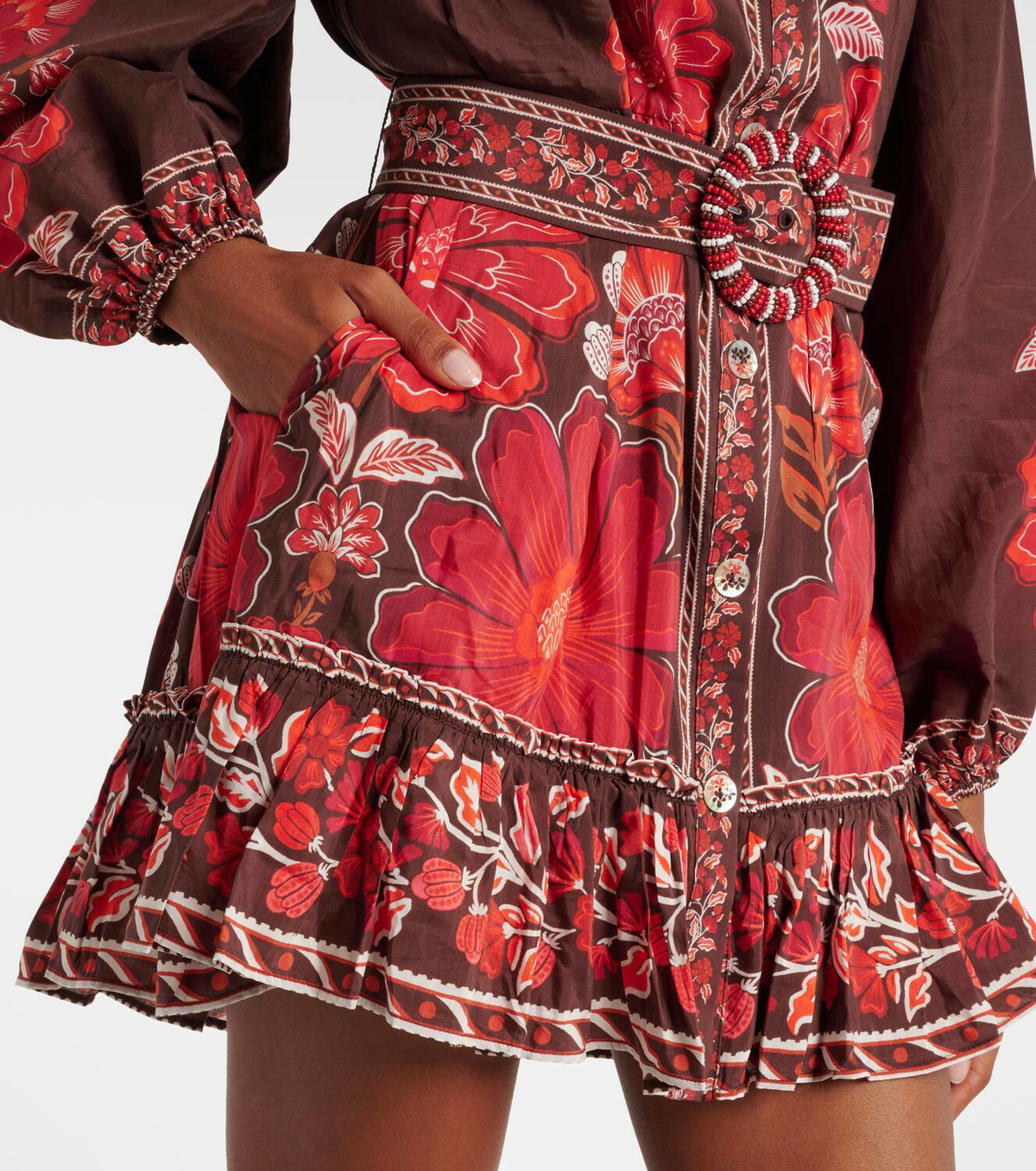 Farm Rio Gigi Tapestry cotton-blend minidress Farm Rio