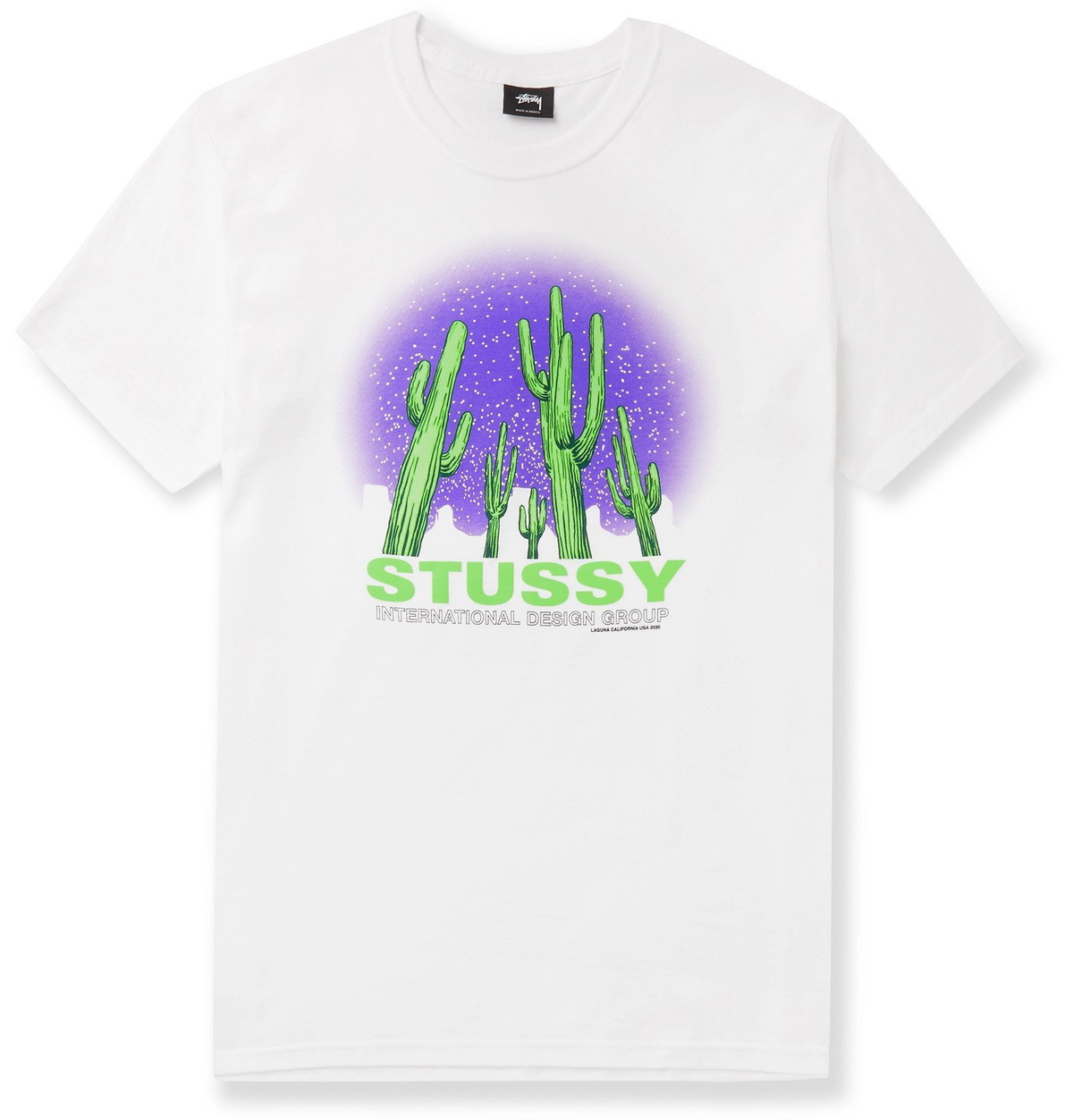 Stüssy - Logo-Print Cotton-Jersey T-Shirt - White Stussy