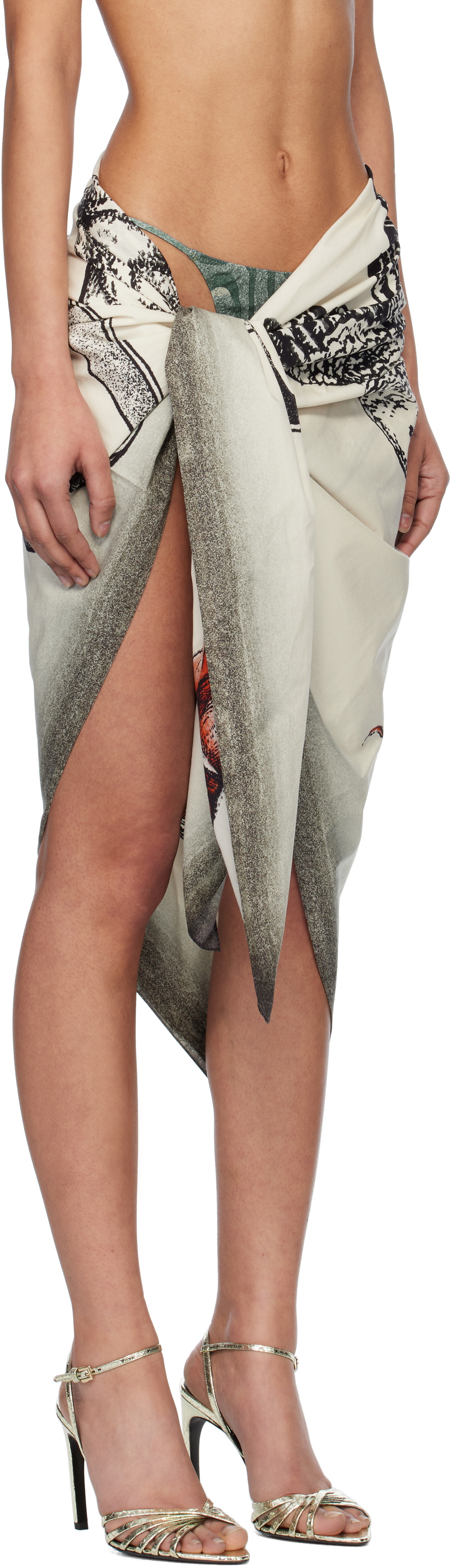 Jean Paul Gaultier Beige 'The Tattoo Bird' Cover-up Skirt Jean Paul ...