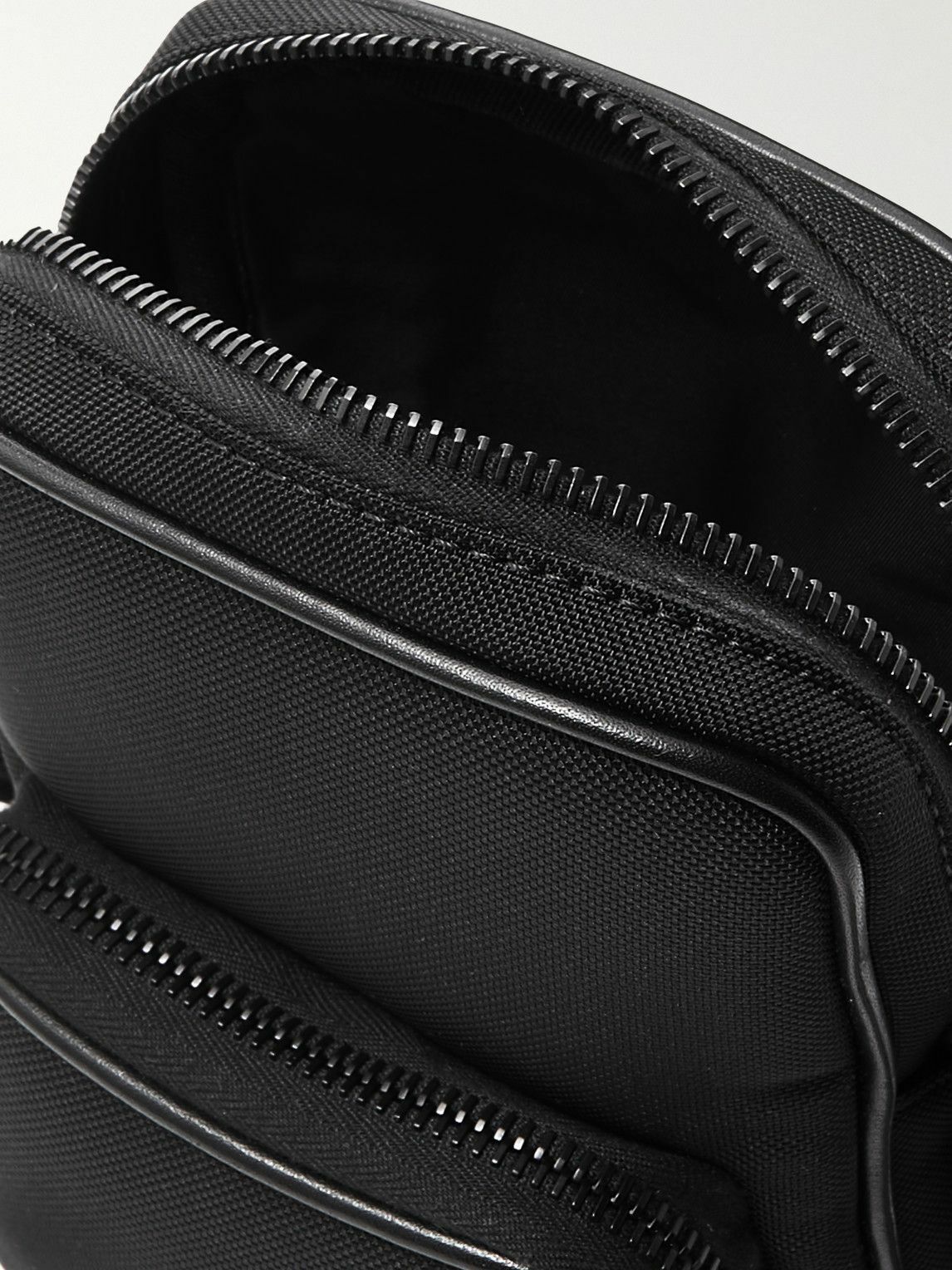 Moncler - Logo-Appliquéd Leather-Trimmed Canvas Pouch Moncler