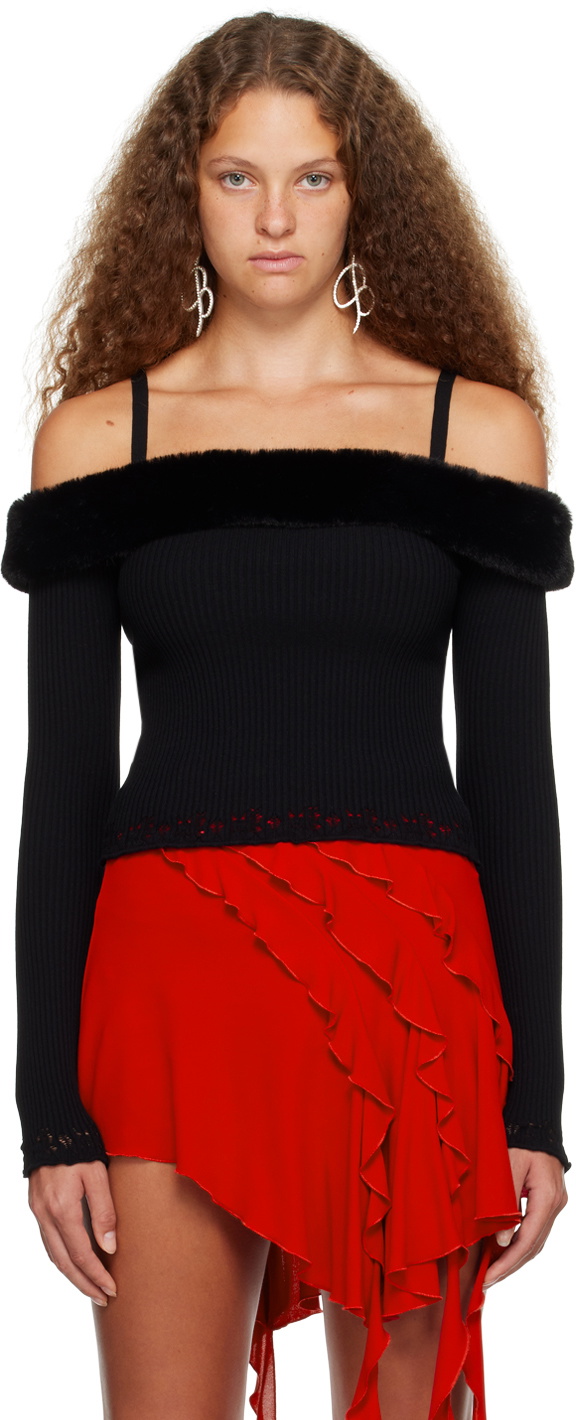 Blumarine Black Embroidered Sweater Blumarine