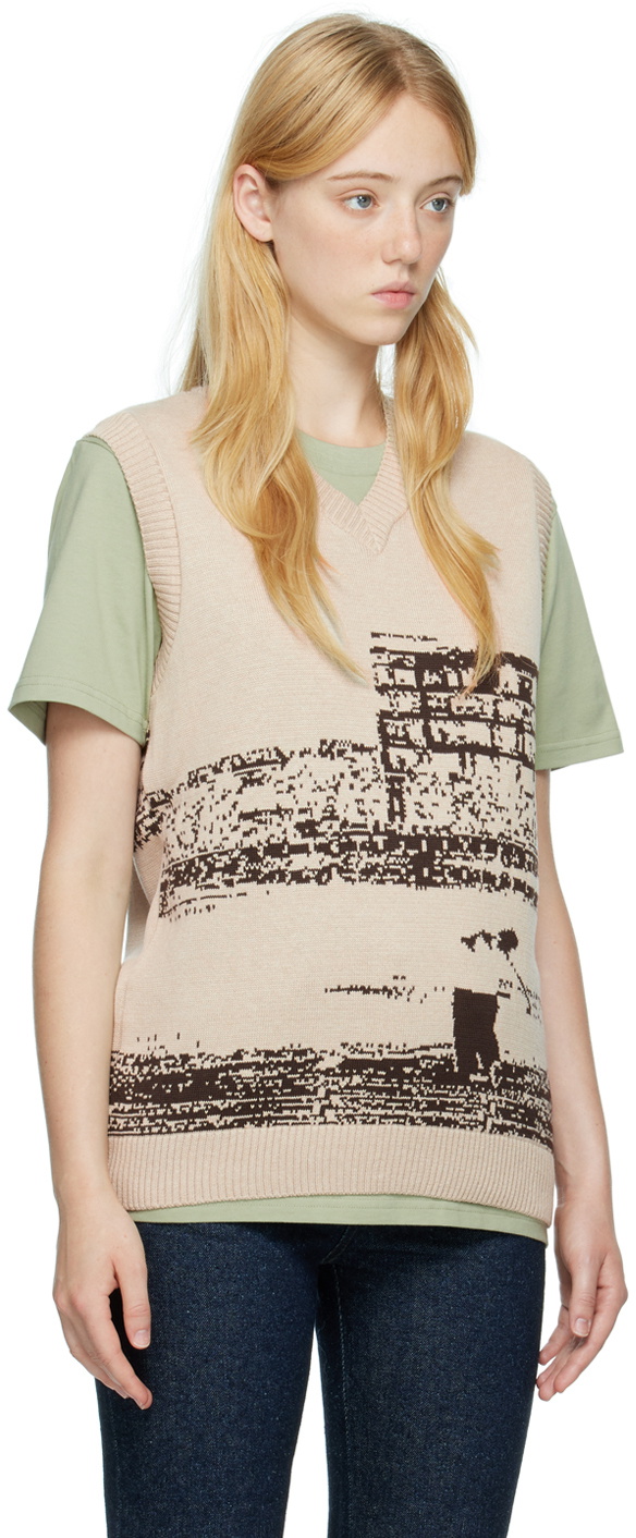 Manors Golf Beige Crowd Vest Manors Golf