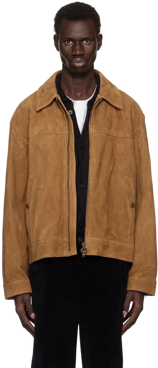 Solid Homme Tan Minimal Suede Jacket Solid Homme