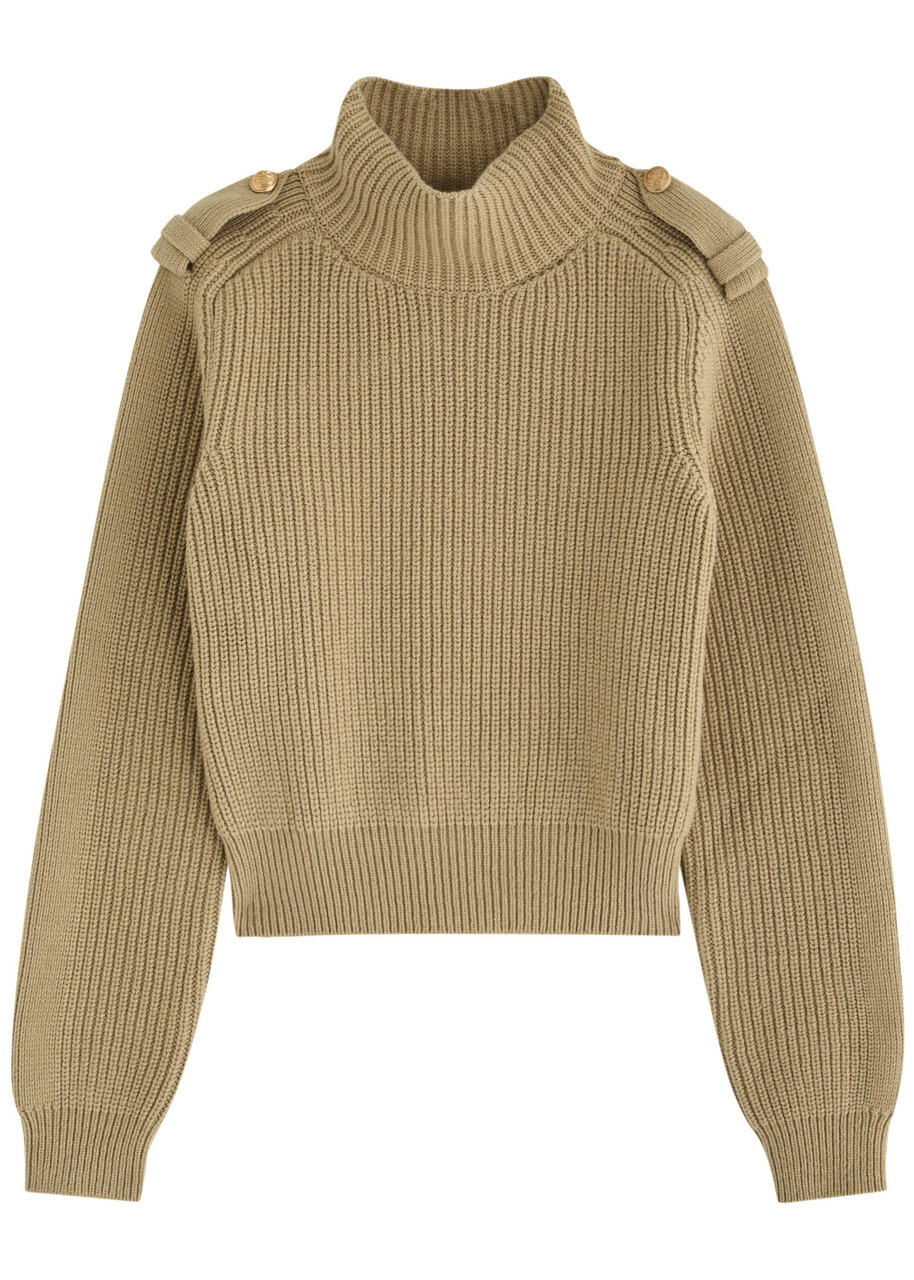 Chloe Ribbed Wool-blend Jumper Beige Chloe