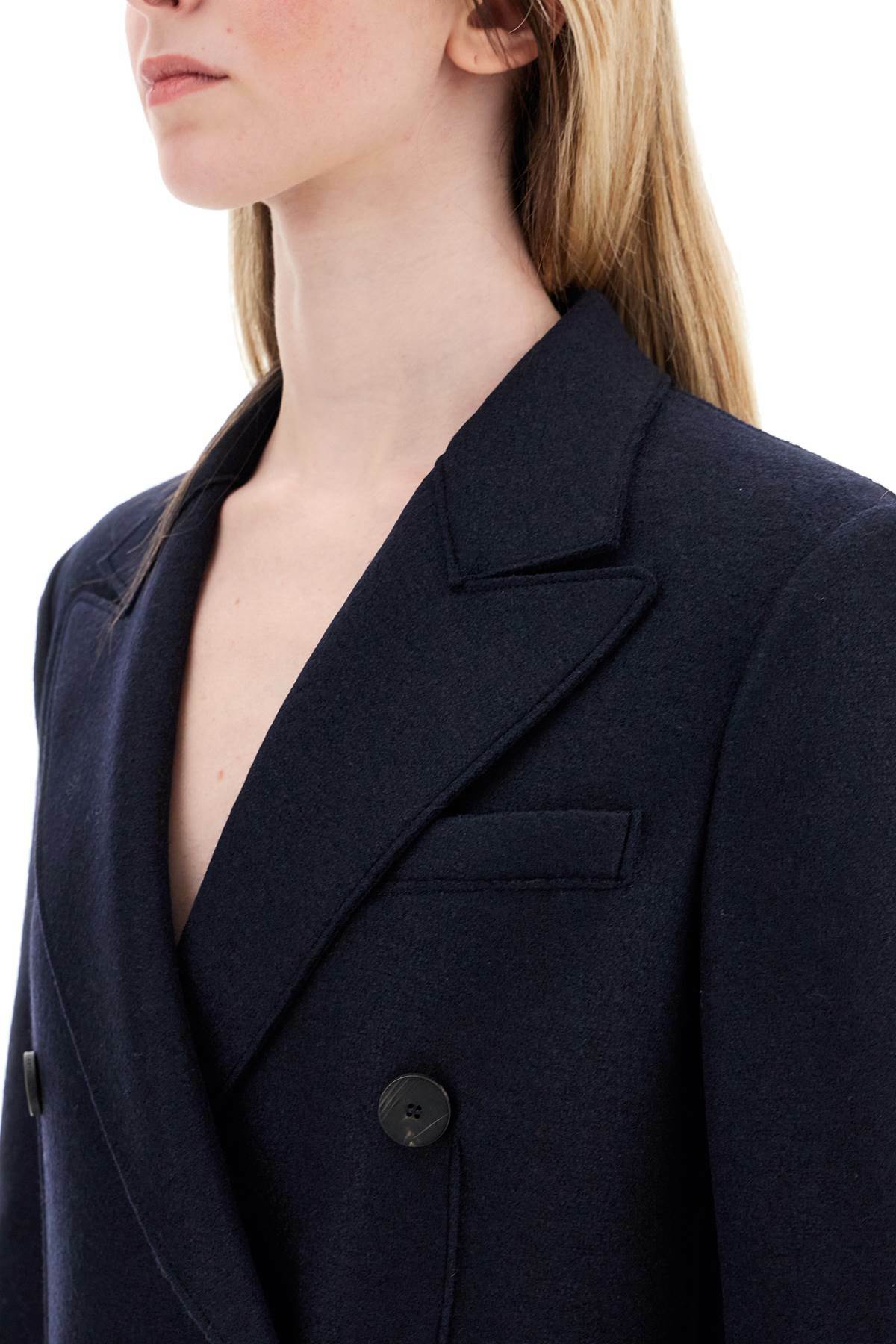 HARRIS WHARF LONDON double-breasted pressed wool coat Blue Harris Wharf ...