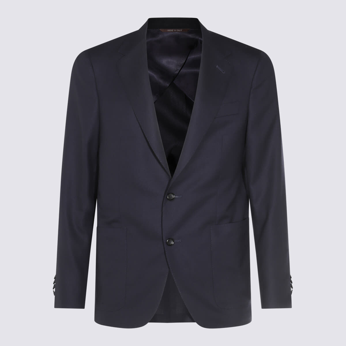 Canali Navy Blue Wool Blazer Canali