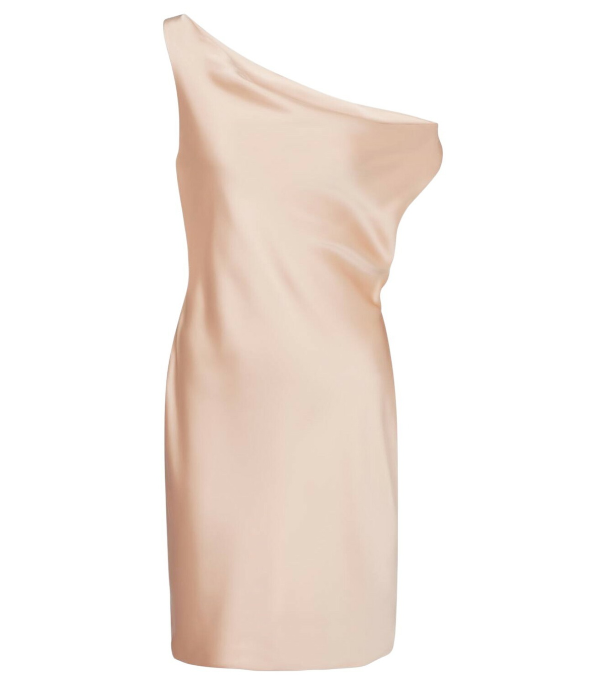 Norma Kamali Maria asymmetric crêpe satin minidress Norma Kamali
