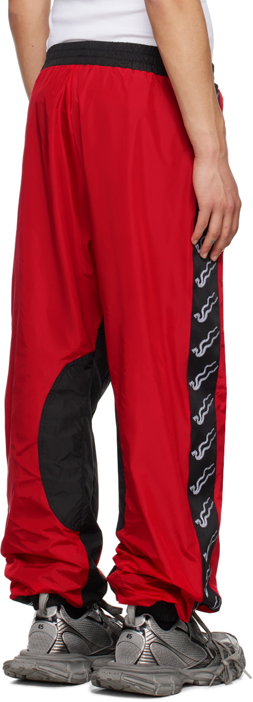 LU'U DAN Red & Black Shell Sweatpants LU'U DAN