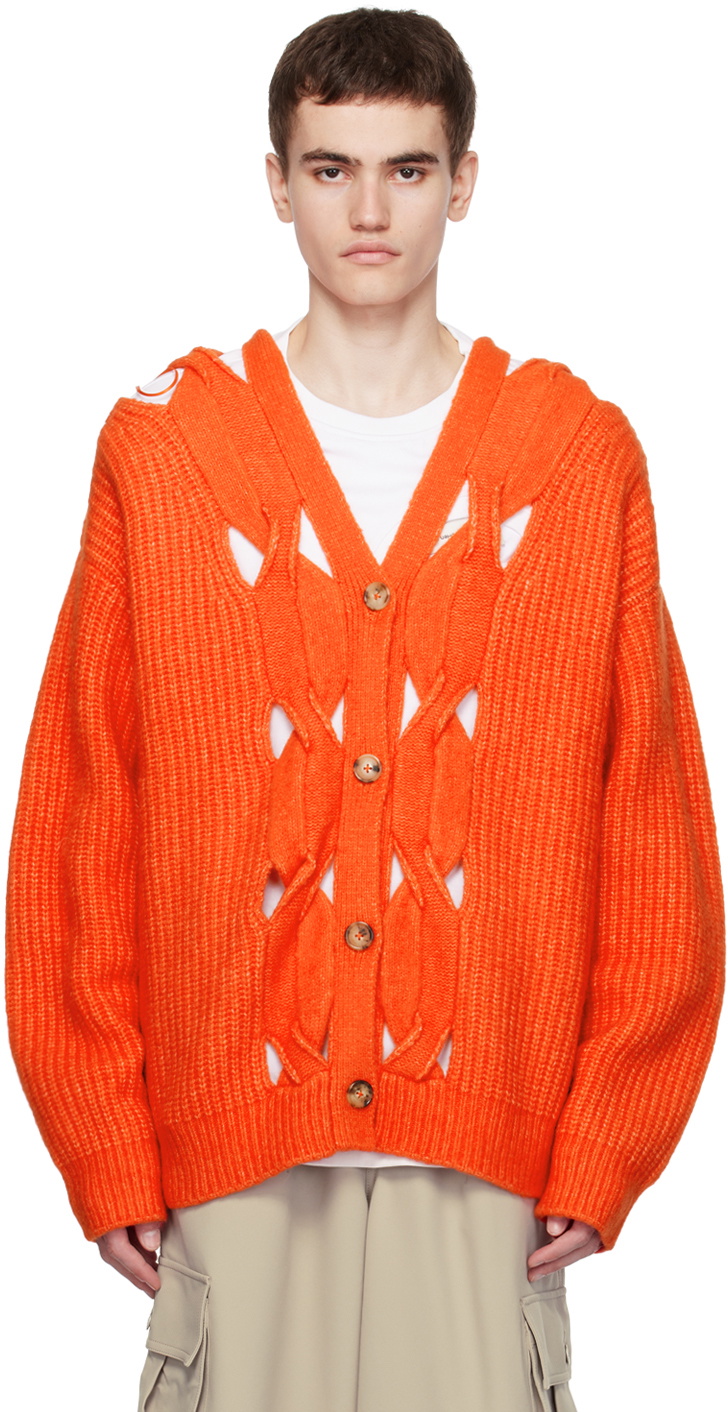 Feng Chen Wang Orange Rib Cardigan Feng Chen Wang