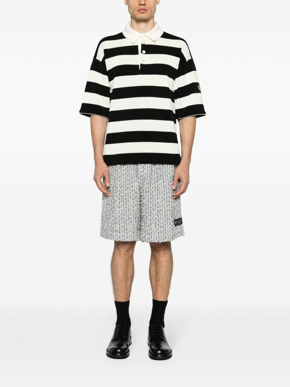 Gucci Black And White Convertible Polo Shirt Gucci