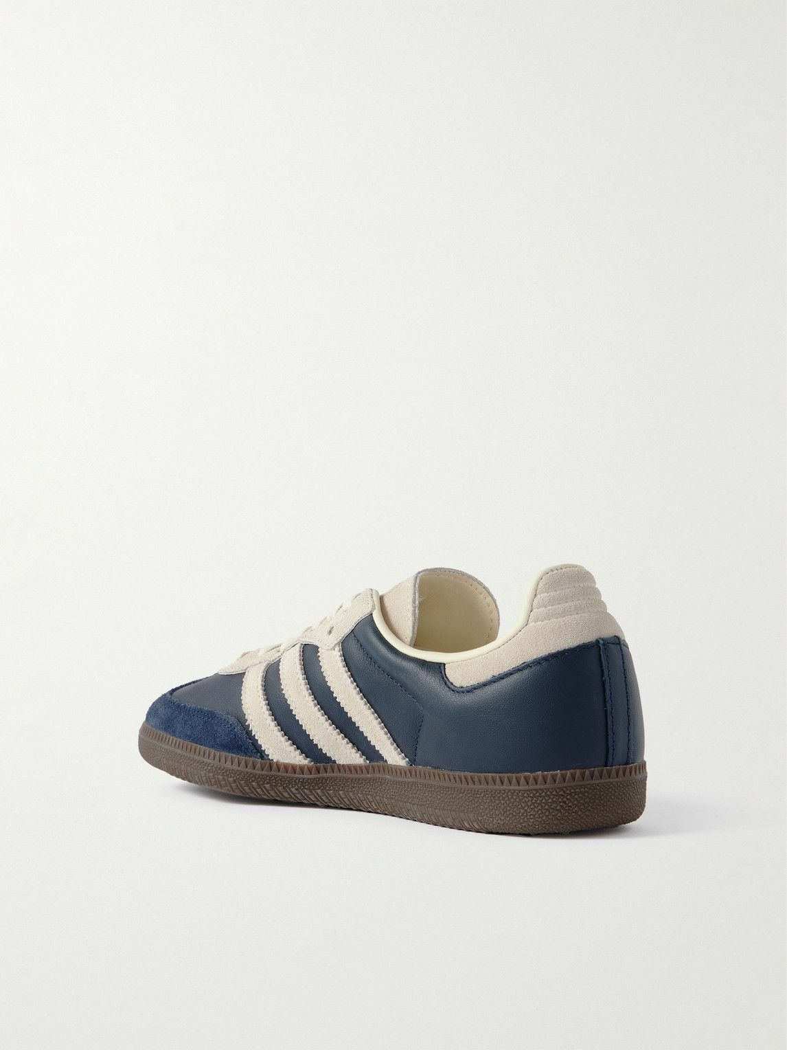 adidas Originals - Samba OG Suede-Trimmed Leather Sneakers - Blue ...