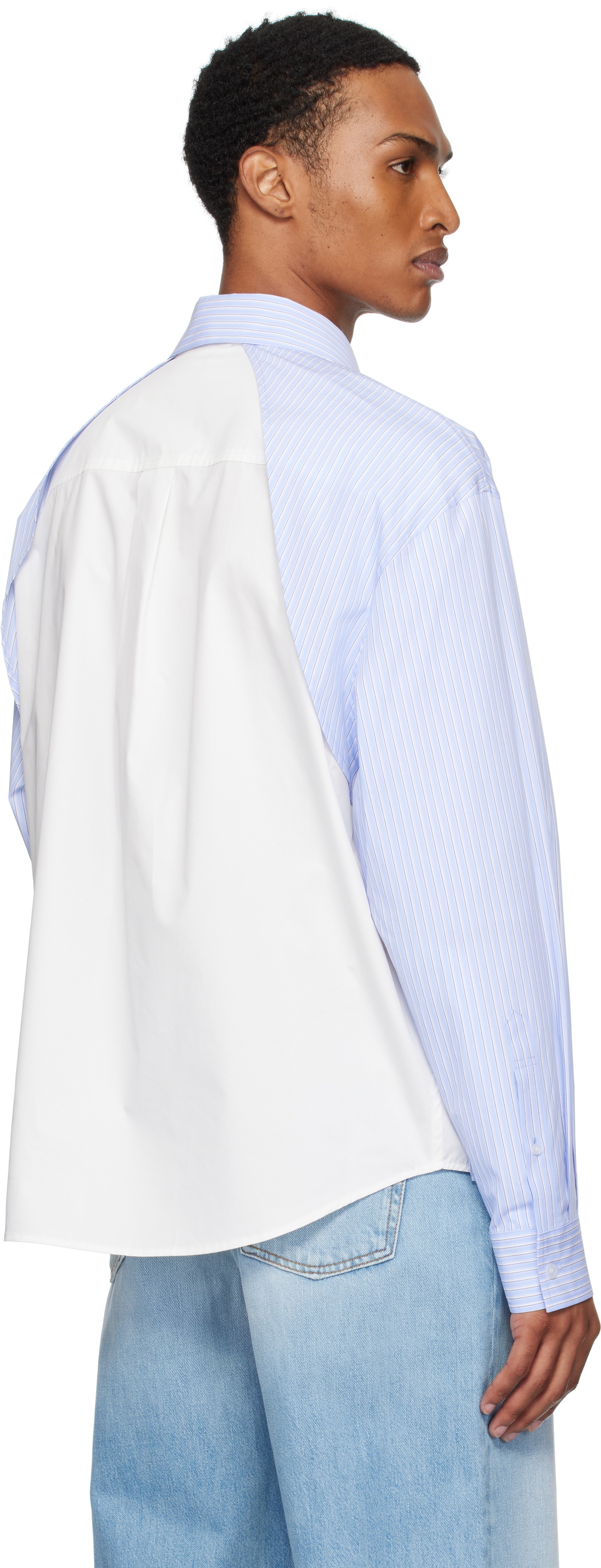 We11done Blue & White Layered Shirt We11done