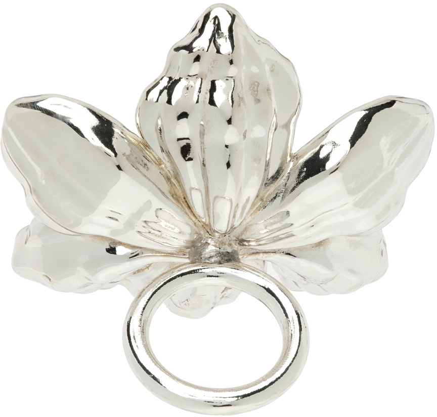 HUGO KREIT SSENSE Exclusive Silver Iris Ring Hugo Kreit