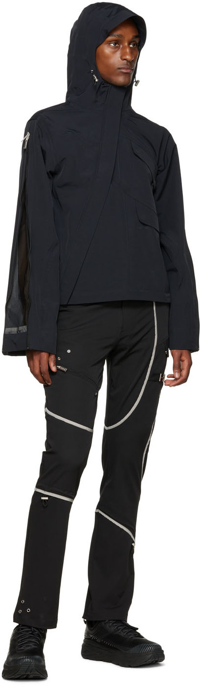 HELIOT EMIL Black Diagonal Zip Jacket Heliot Emil