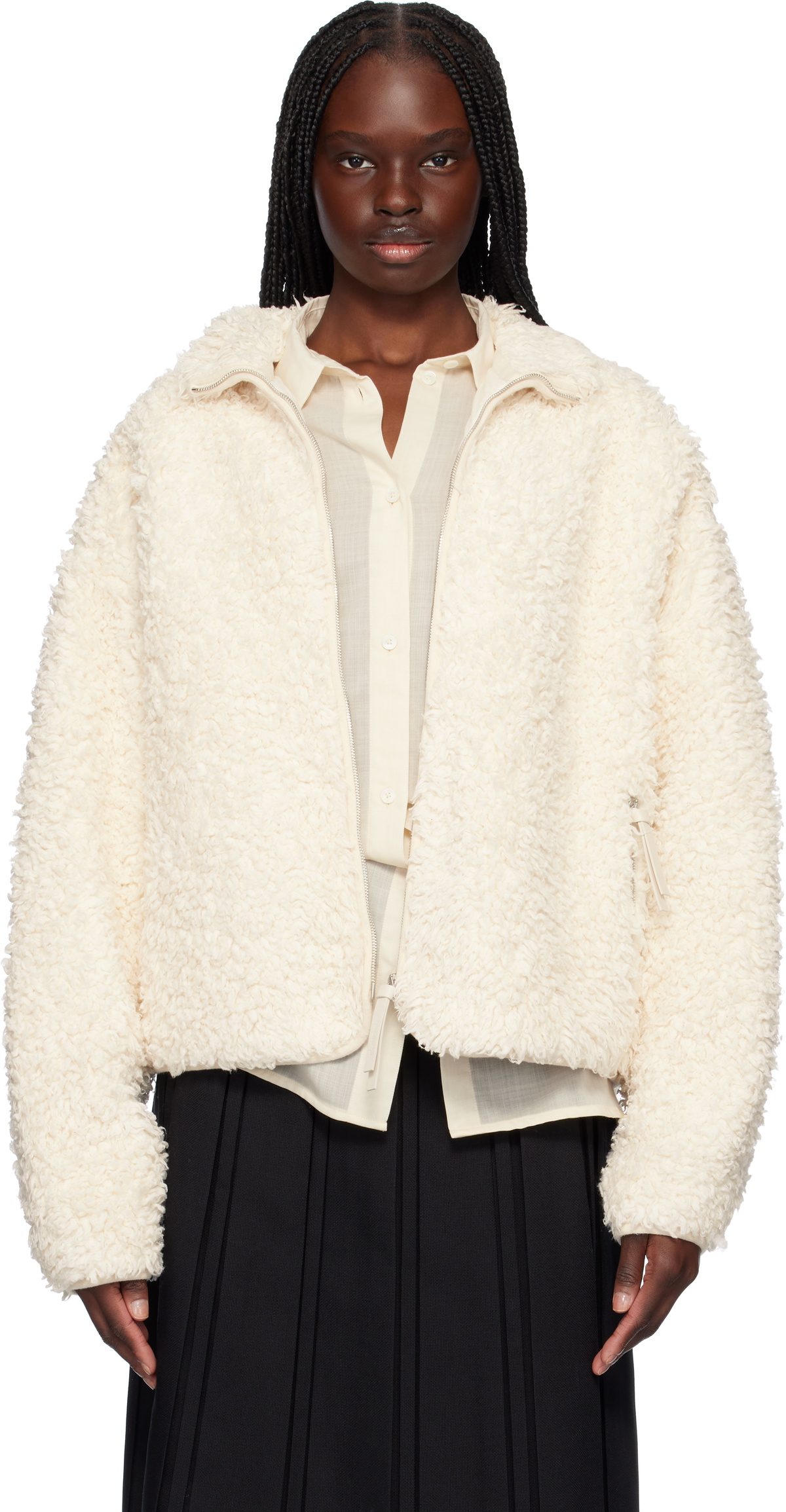 Jil Sander Off-White Zip-Up Jacket Jil Sander
