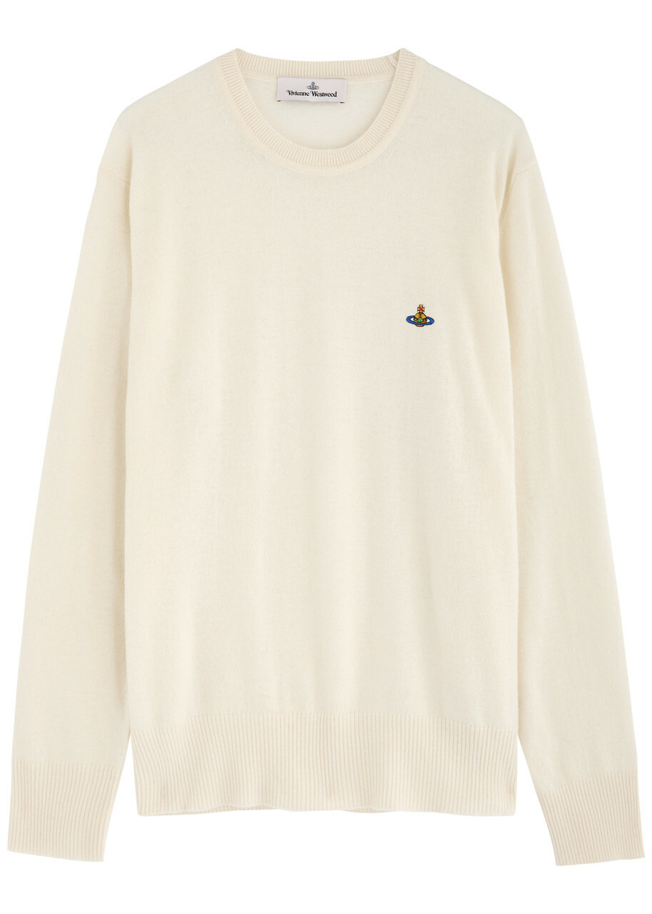 Vivienne Westwood Alex Logo Wool-blend Jumper Cream Vivienne Westwood