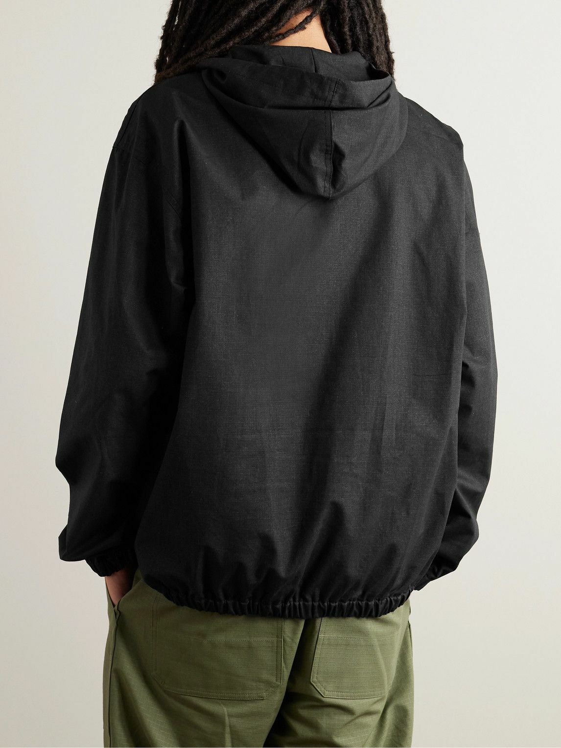 WTAPS - Logo-Appliquéd Cotton-Poplin Hooded Jacket - Black WTAPS