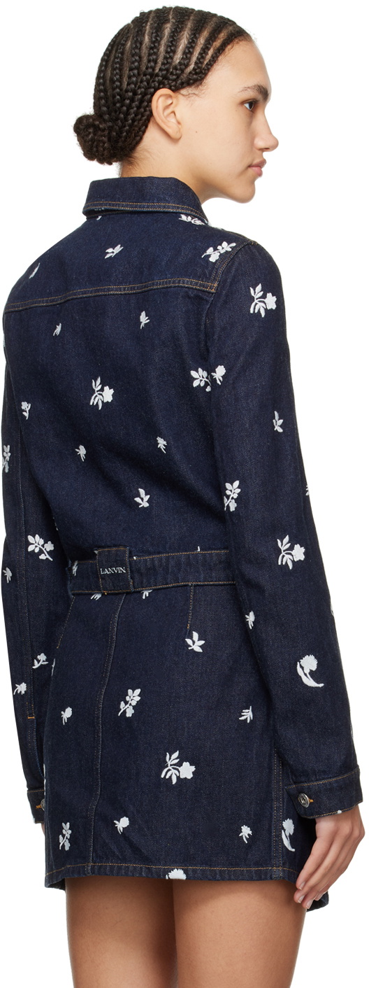 Lanvin Navy Embroidered Denim Jacket Lanvin