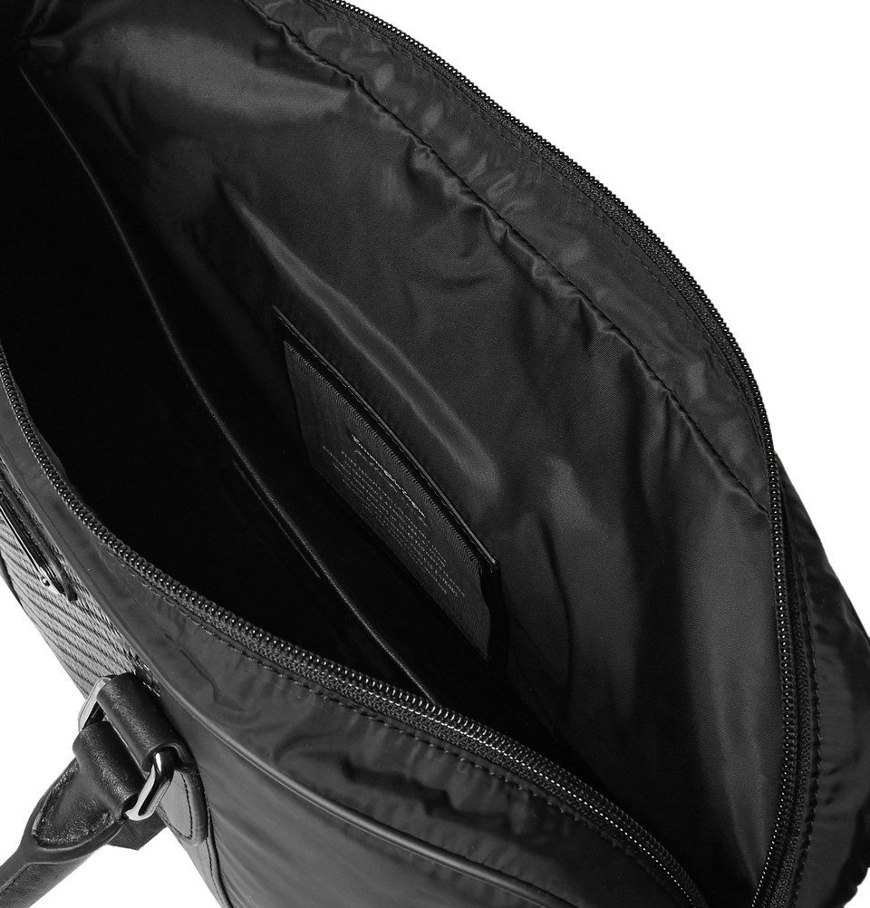 Ermenegildo Zegna - Nylon and Pelle Tessuta Leather Briefcase - Black ...