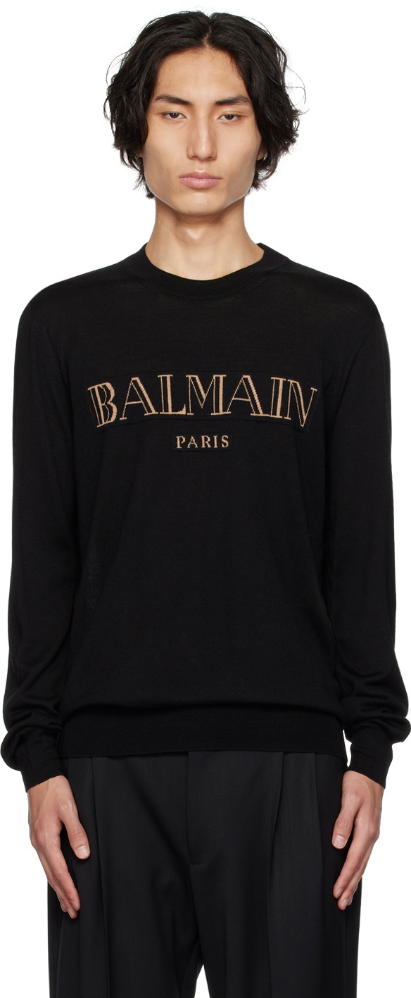 Balmain Black Crewneck Sweater Balmain