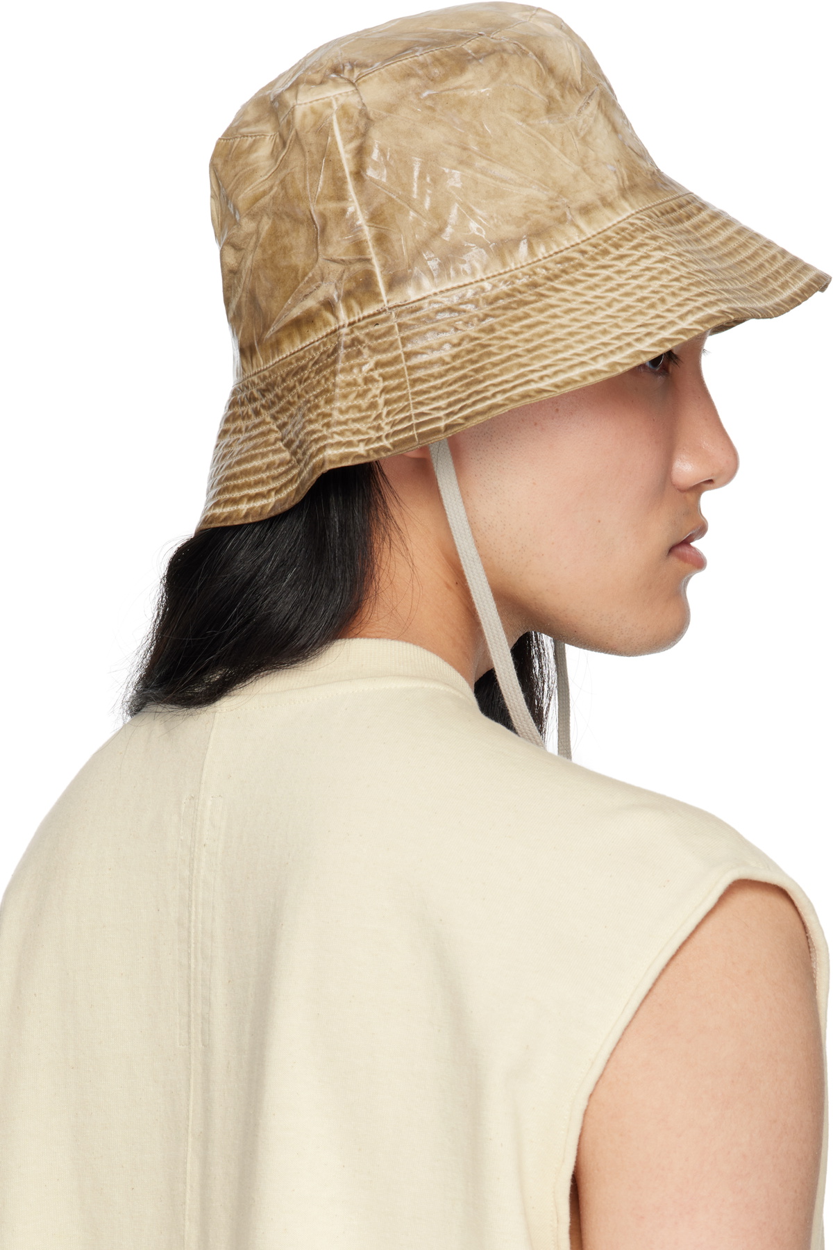 Rick Owens DRKSHDW Beige 'Hollywood' Gilligan Bucket Hat Rick Owens Drkshdw