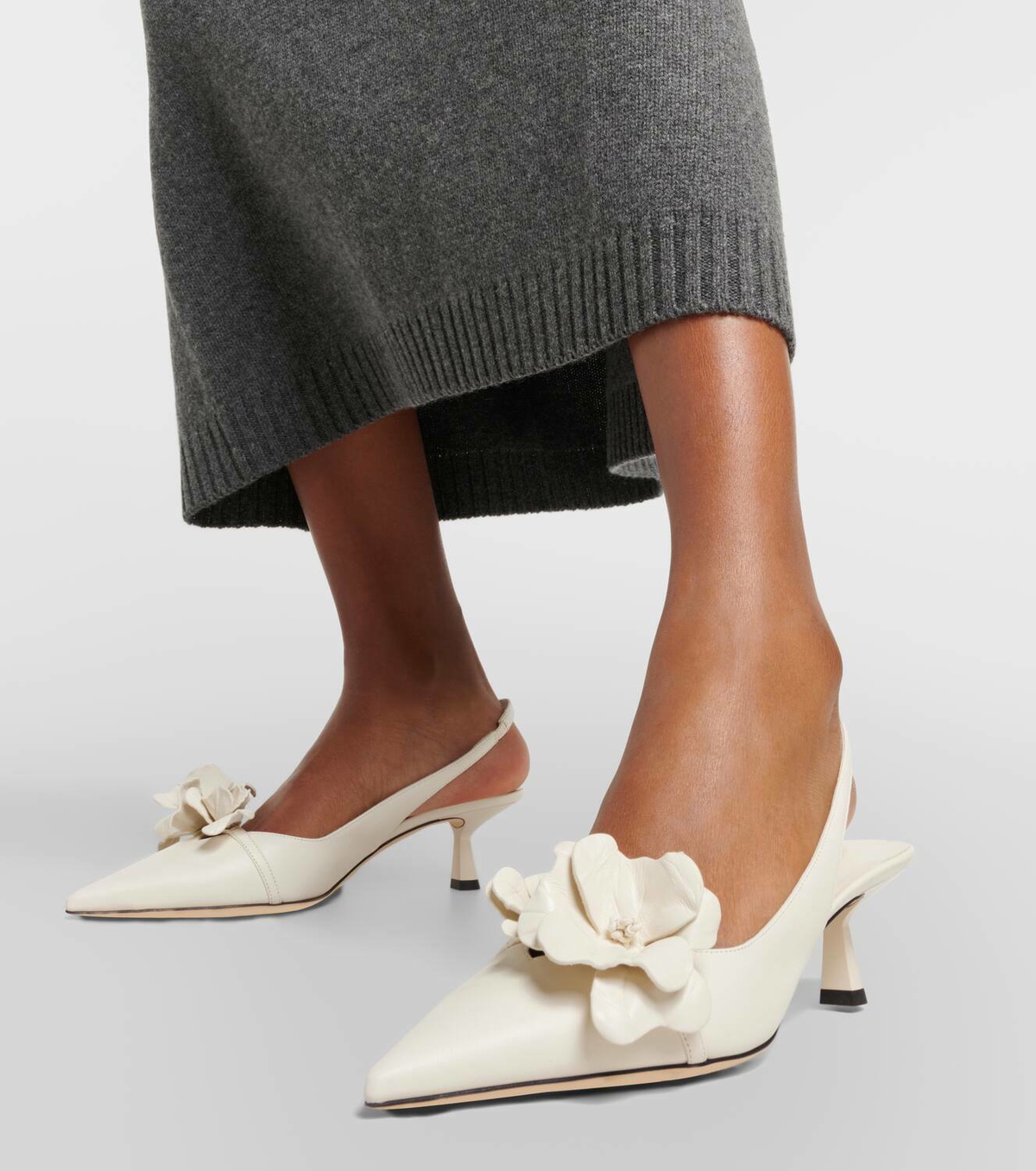 Jimmy Choo Amita Flower leather slingback pumps Jimmy Choo