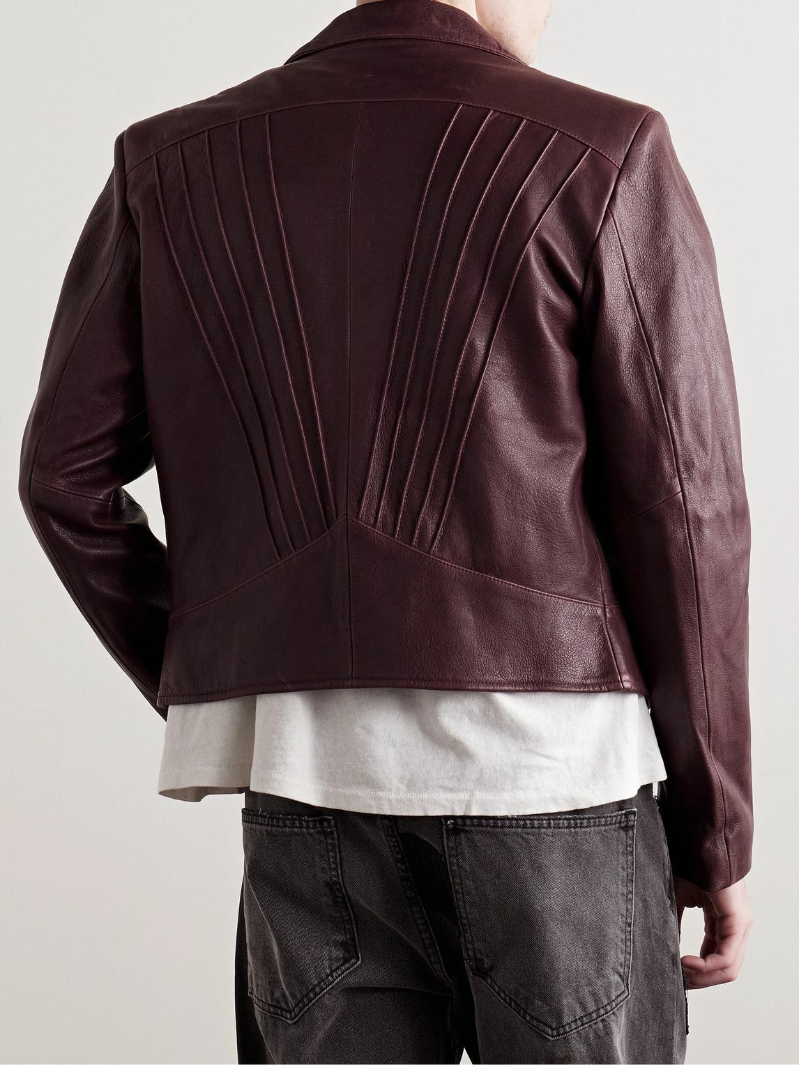 Enfants Riches Déprimés - Slim-Fit Pintucked Full-Grain Leather Jacket ...