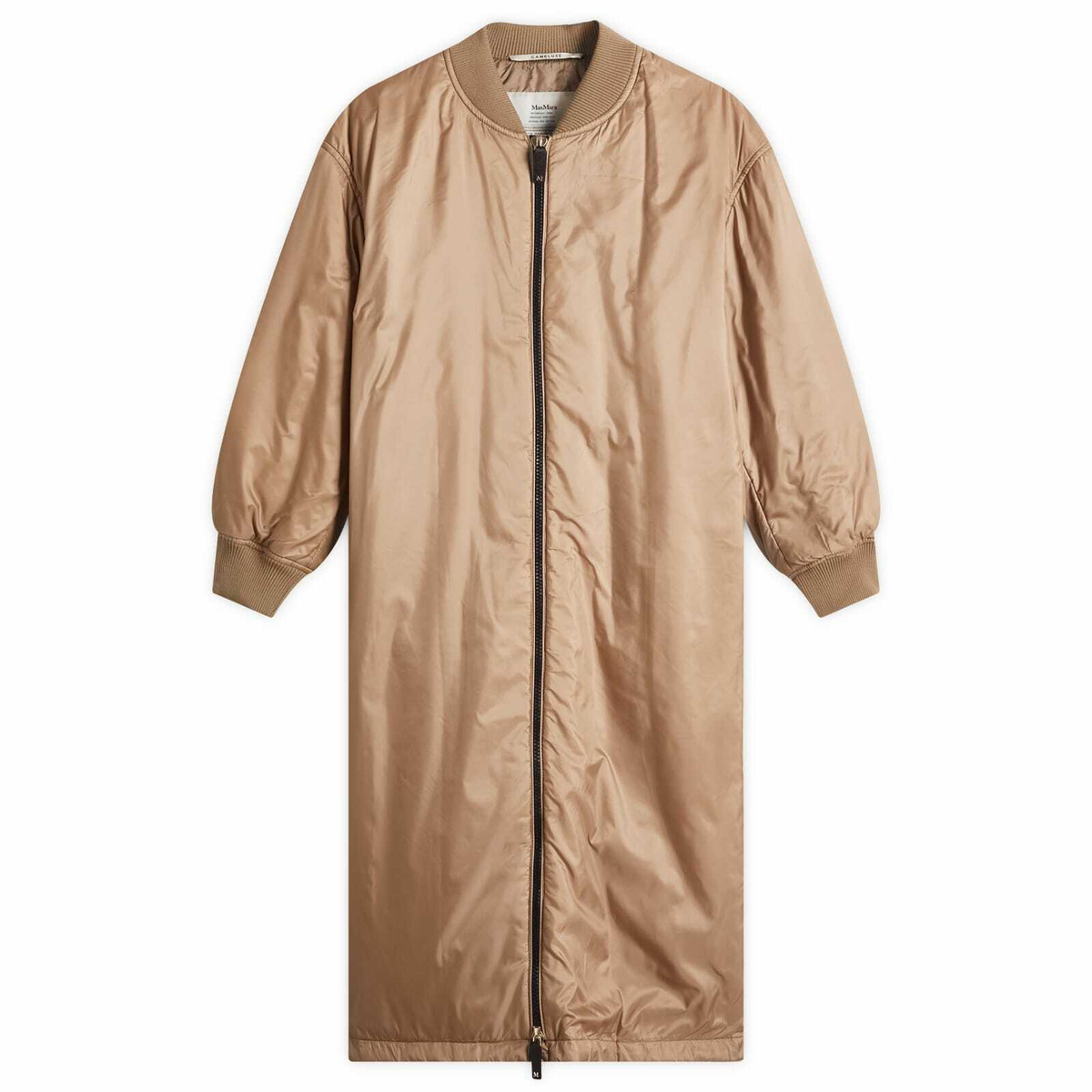 Max Mara Women's Longline Bomber Jacket in Camel Max Mara