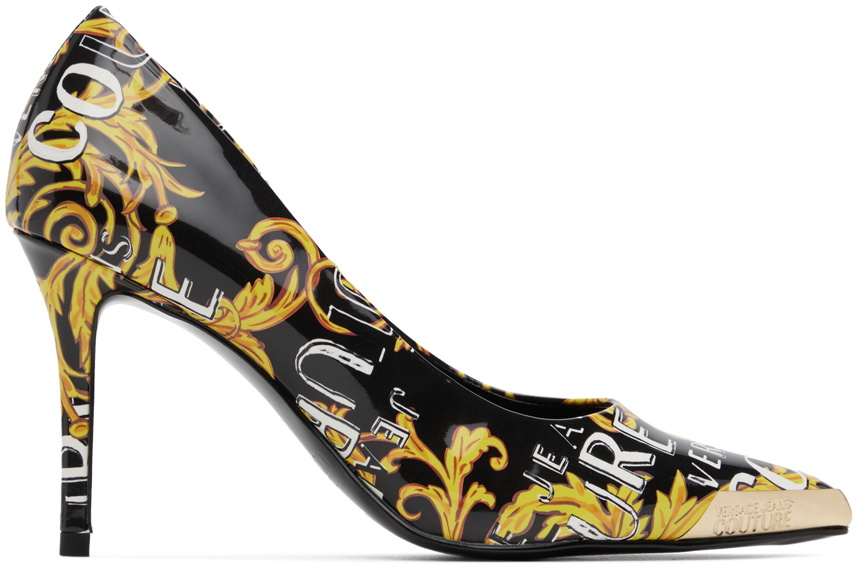 Versace Jeans Couture Black & Yellow Scarlett Heels Versace