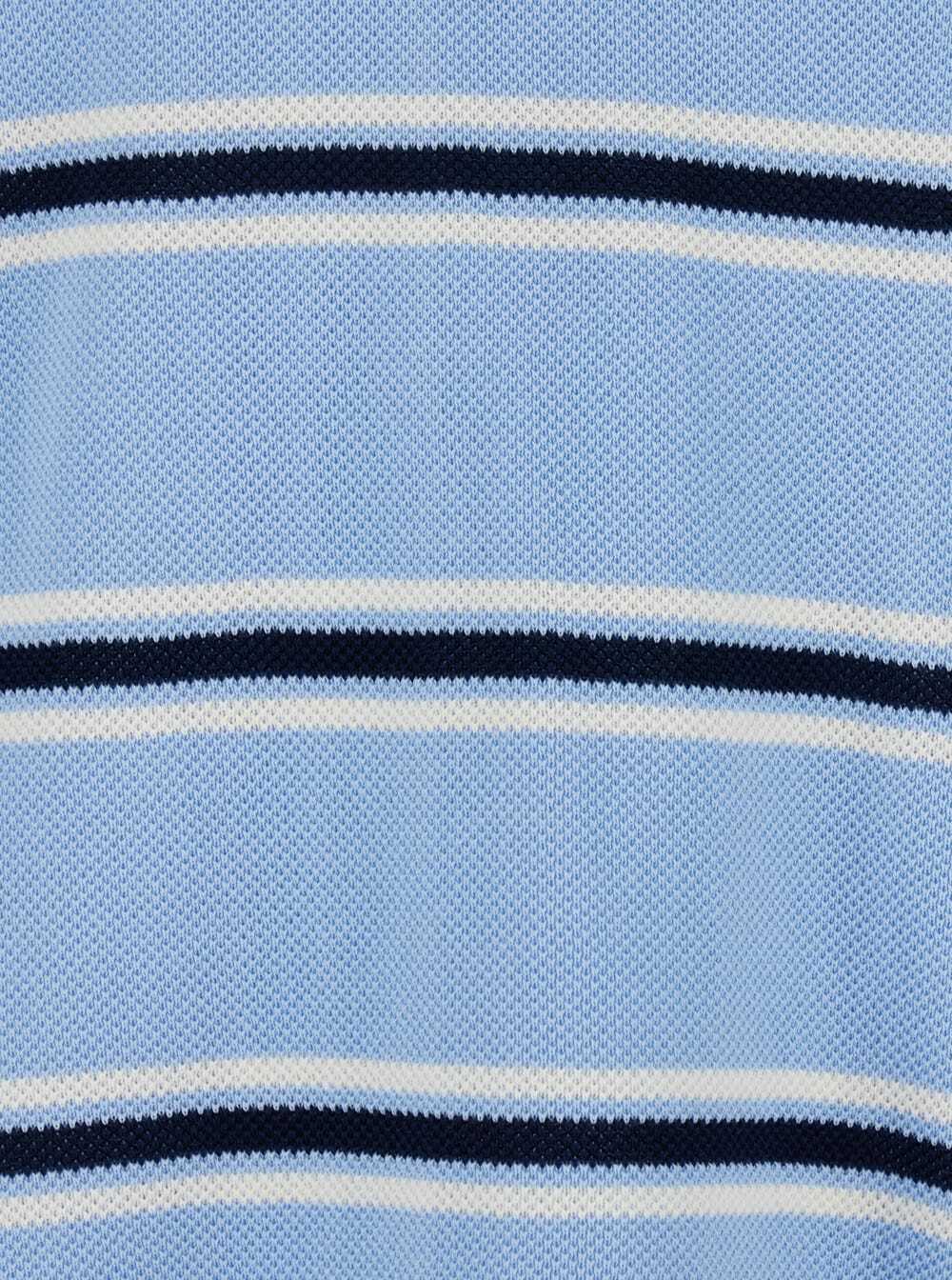 Dunst Light Blue Polo Shirt With All-over Striped Motif And Ribbed ...