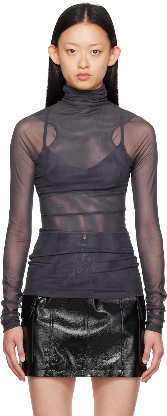 LVIR Grey Sheer Turtleneck LVIR