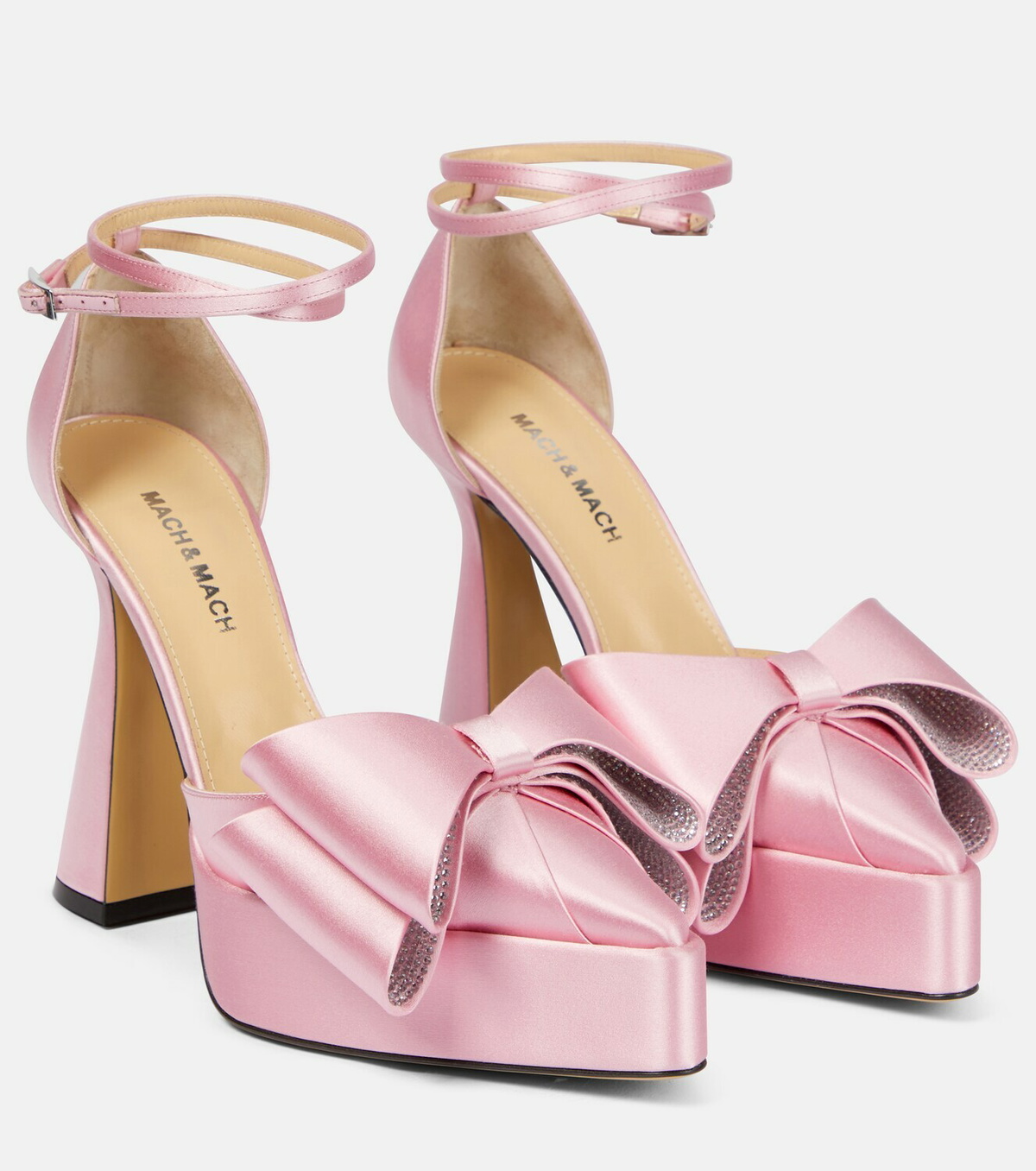 Mach & Mach Le Cadeau satin platform pumps MACH & MACH
