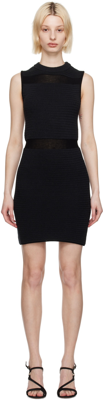 Hugo Black Paneled Minidress Hugo Boss