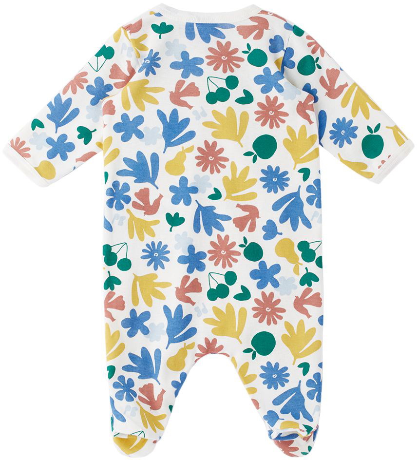 Petit Bateau Baby Off-White Floral Sleepsuit Petit Bateau