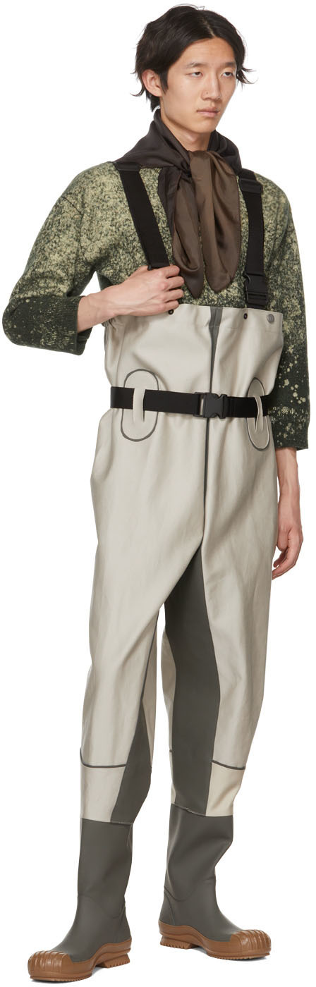 Maison Margiela Off-White Leather Waders Maison Margiela
