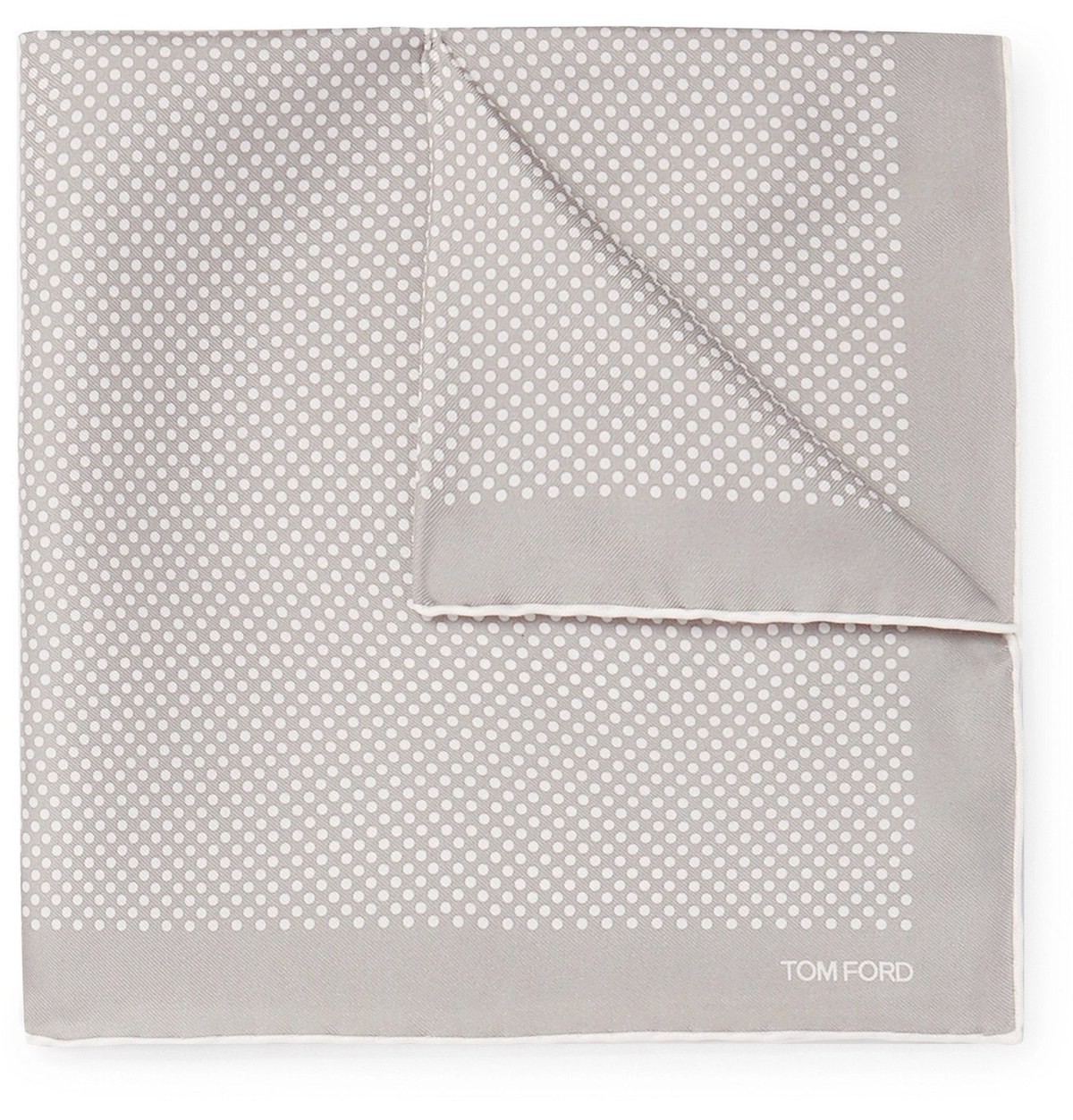 Tom Ford Polka Dot Silk Pocket Square Gray Tom Ford