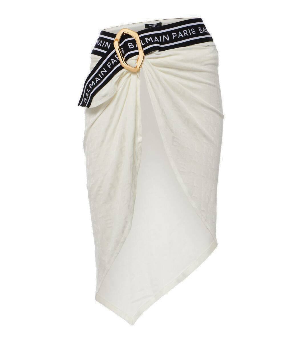Balmain Printed cotton-blend beach cover-up Balmain