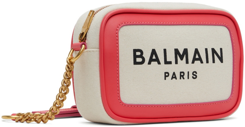 Balmain Off-White & Pink Army Camera Bag Balmain