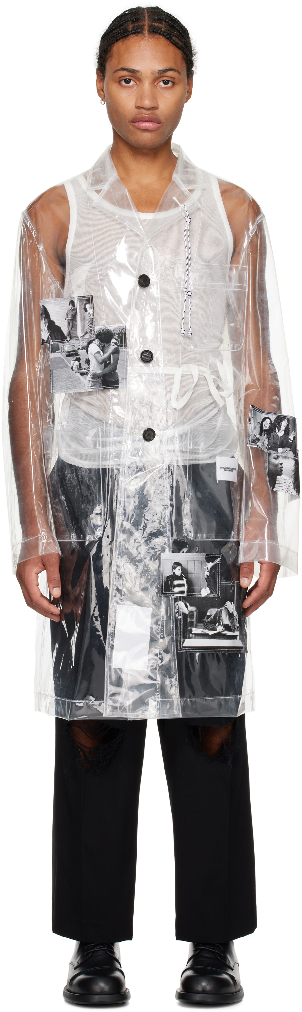 TAKAHIROMIYASHITA TheSoloist. Transparent Chesterfield Rain Coat ...