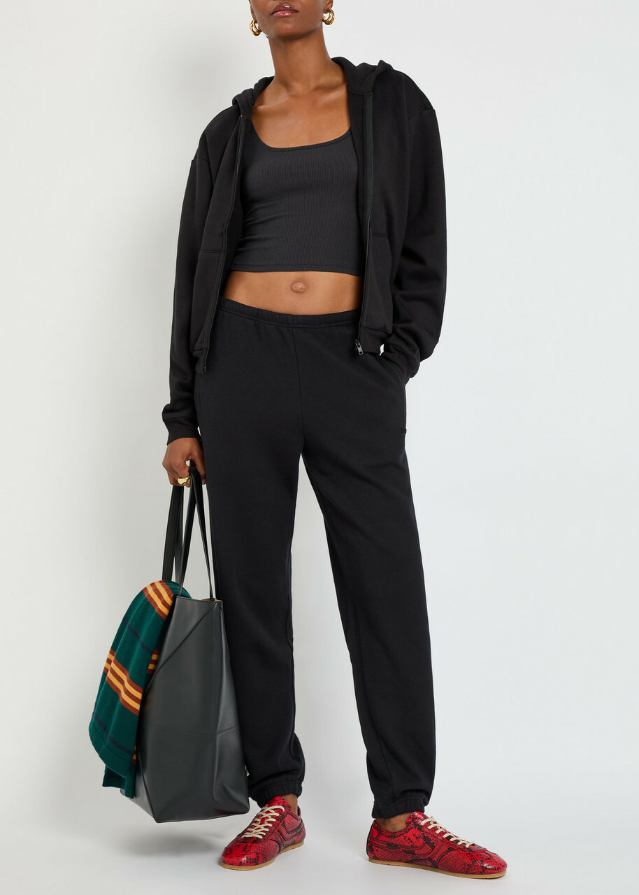 Skims Ribbed Stretch-cotton Tank Black SKIMS