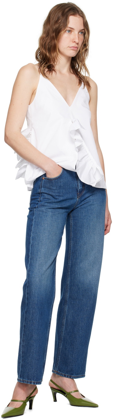 BITE White Multi Slit Frill Tank Top BITE