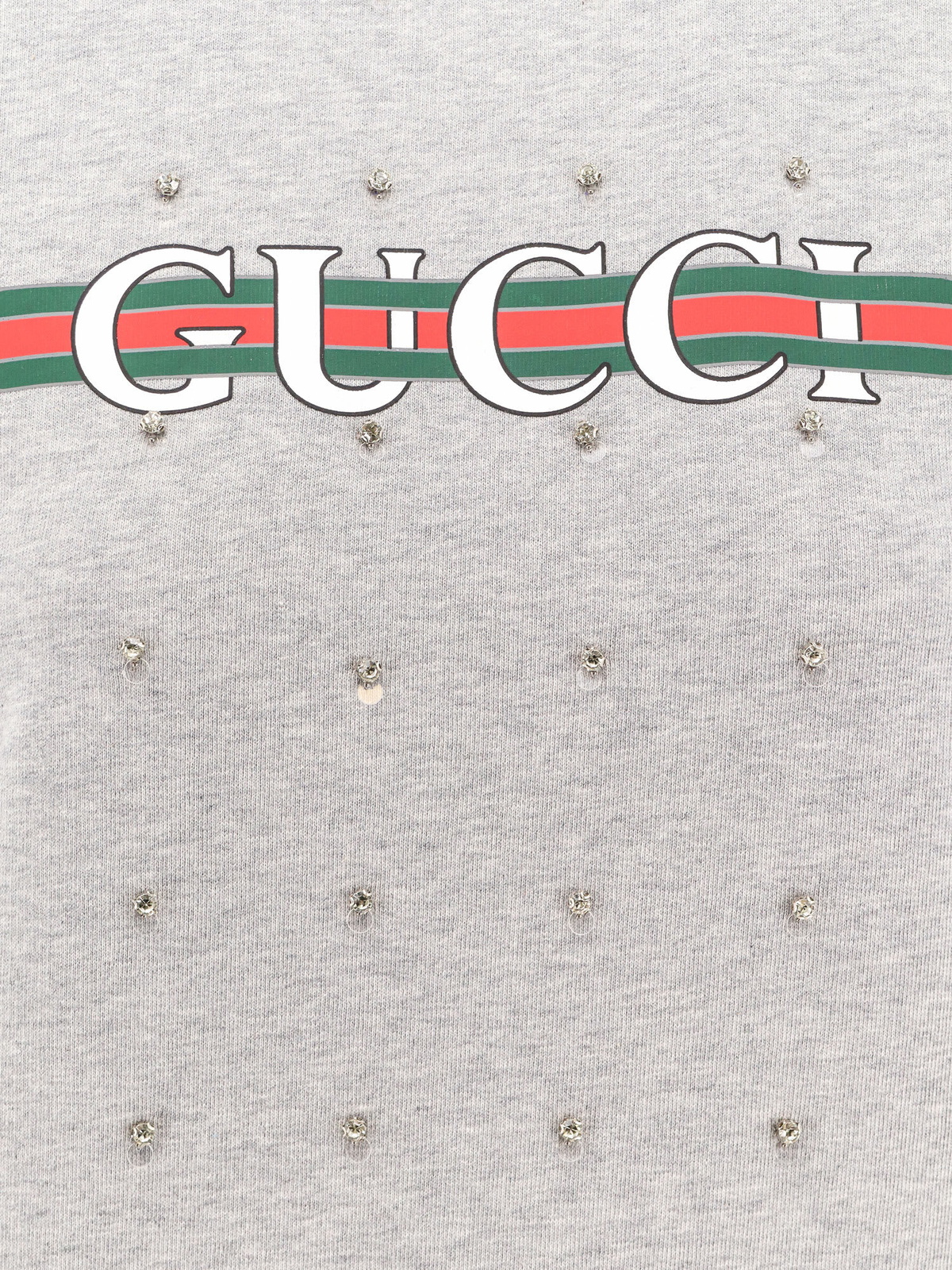 Gucci Cotton Sweatshirt With All-over Rhinestones Gucci