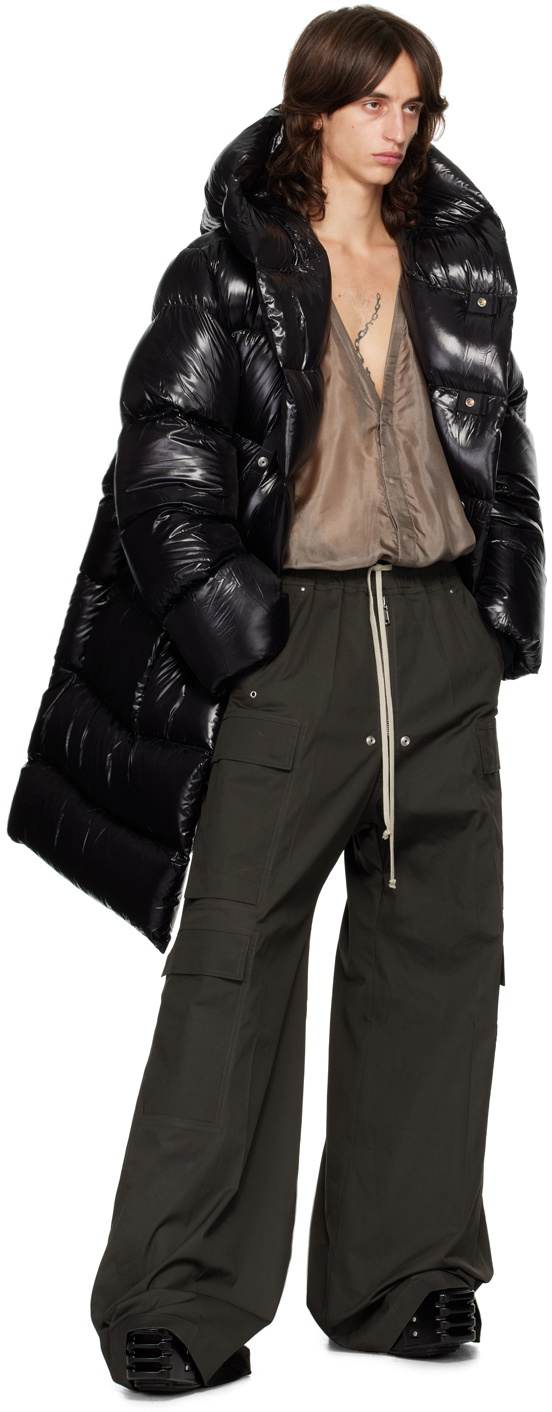 Rick Owens Black Porterville Hooded Liner Down Coat Rick Owens