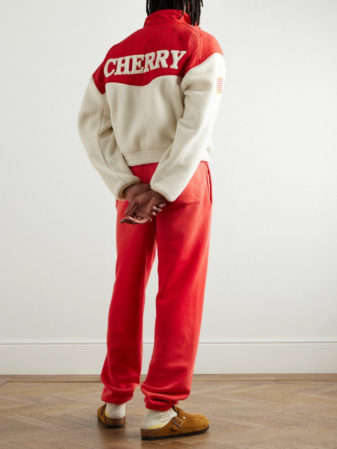 Cherry Los Angeles - Shell-Trimmed Logo-Appliquéd Fleece Jacket ...