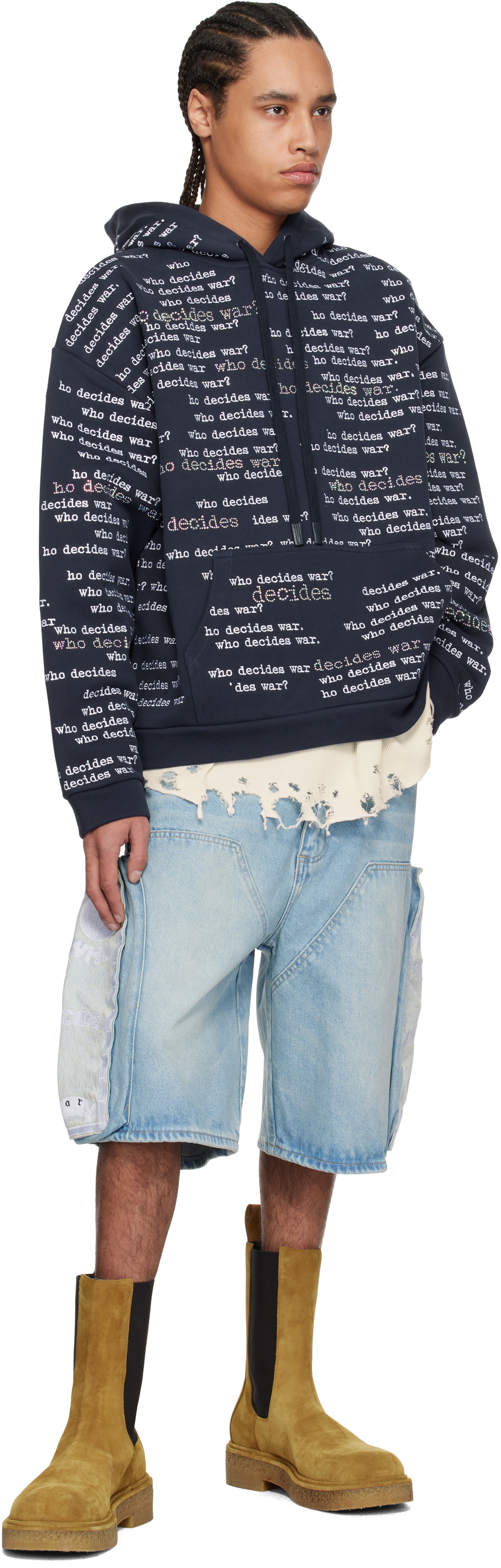 Who Decides War Navy WDW Scripture Hoodie WHO DECIDES WAR by Ev Bravado