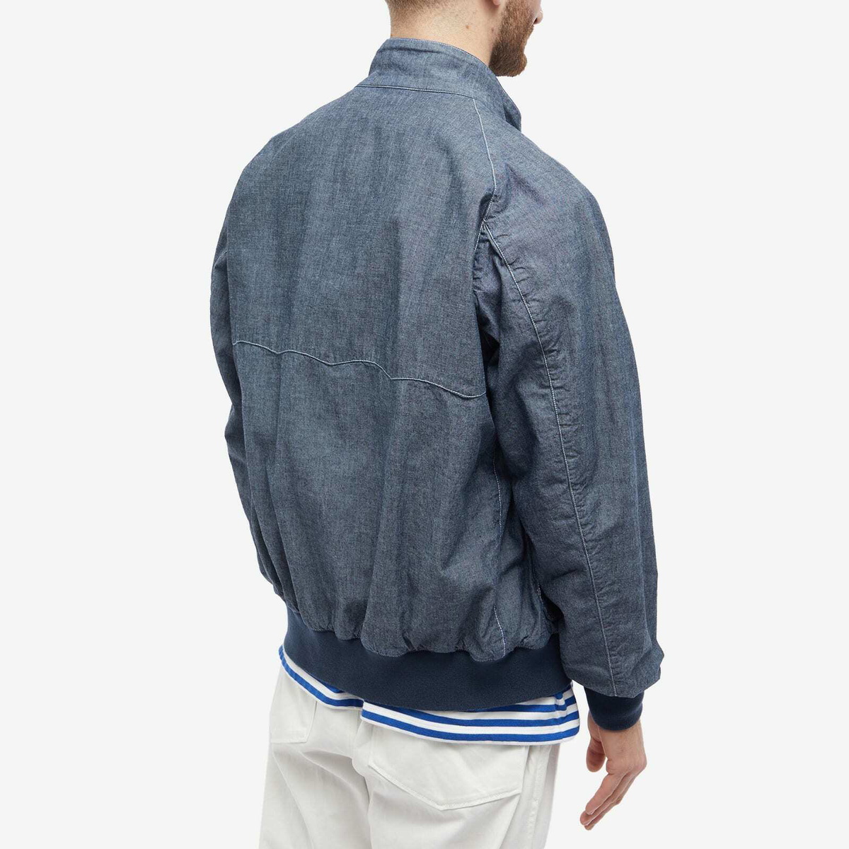 Baracuta Men's G9 AF Chambray Harrington Jacket in Blue Chambray Baracuta