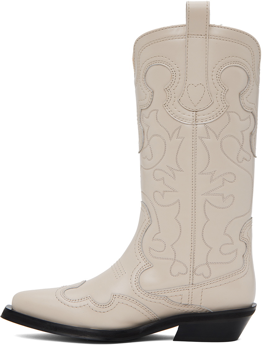 GANNI Beige Western Boots GANNI