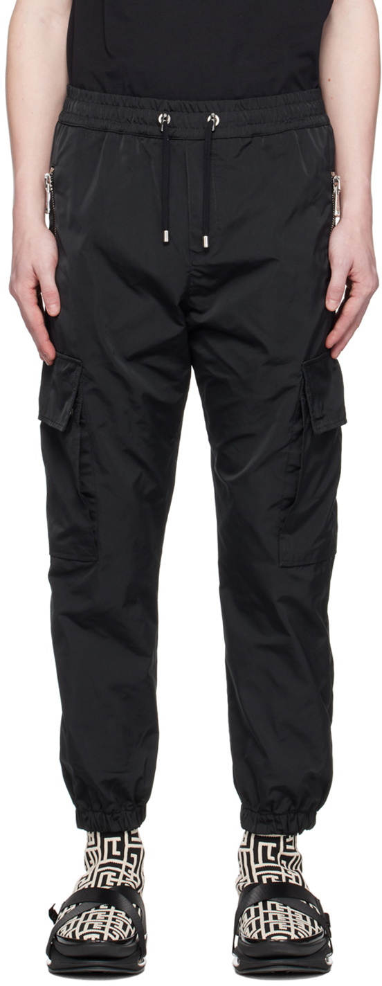 Balmain Black Drawstring Cargo Pants Balmain